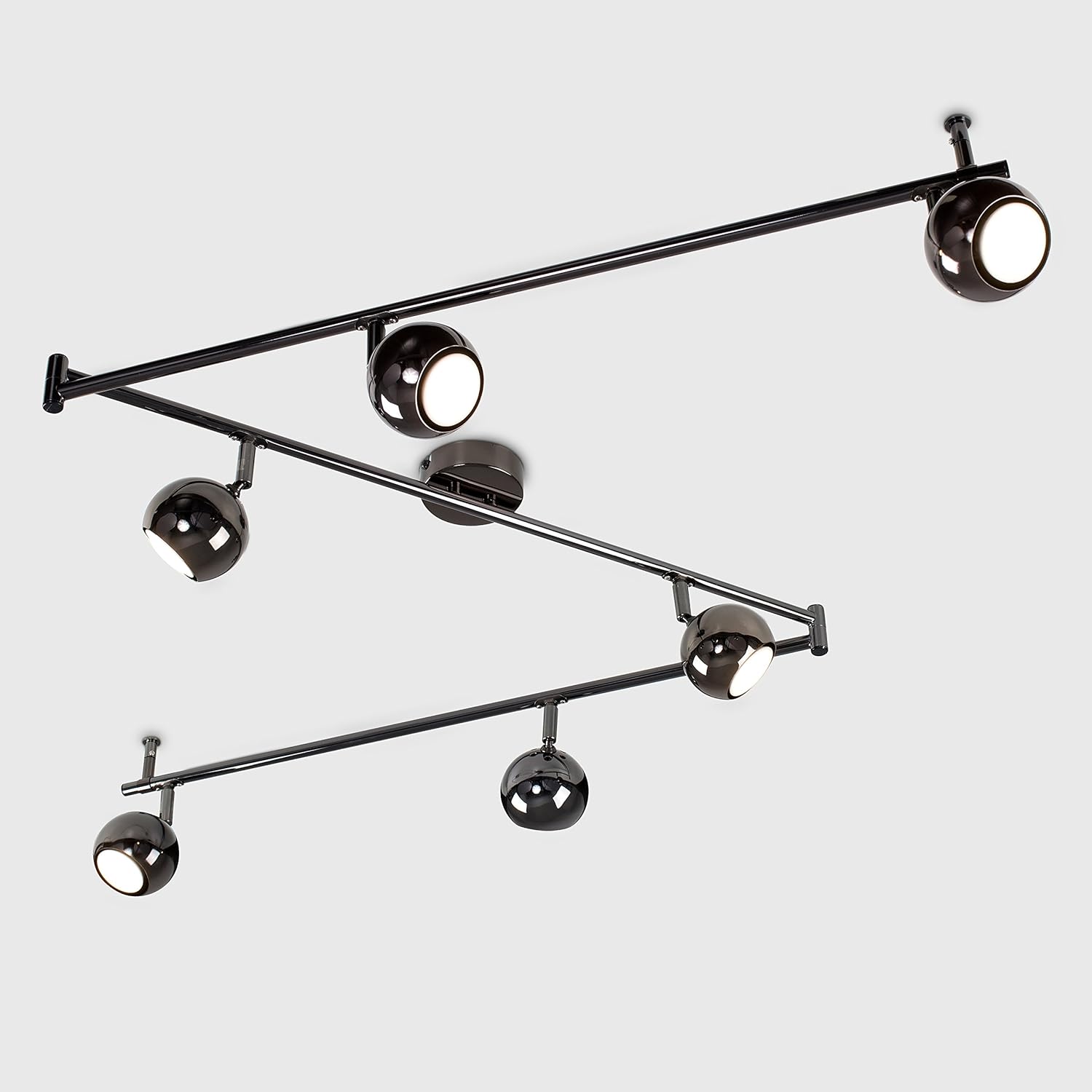 Retro 6 Way Ceiling Light Fitting Adjustable Eyeball Spotlight Heads ...