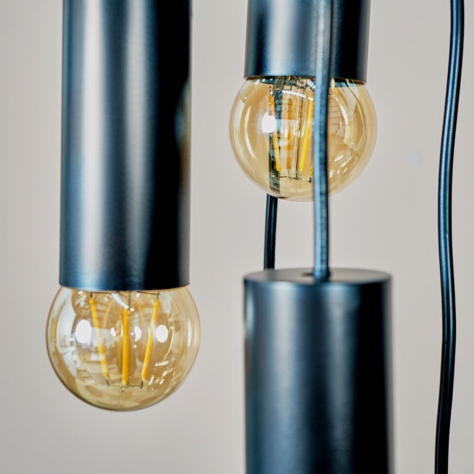 5 Way Ceiling Light Fitting Black Industrial Pendant Lighting Hanging ...